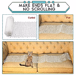 Scat Mat with Spikes Prickle Strips for Cats Dogs Spiked Mat Network Digging Stopper for Garden Fence Outdoor Indoor Keep Pet Dog Cat Off Couch Furniture (79 x 12 Inch, White)