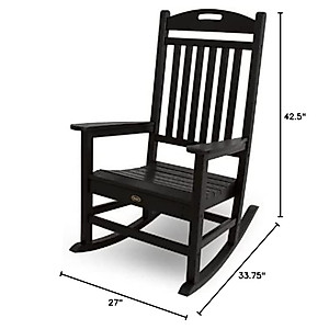 Trex Outdoor Furniture by Polywood TXR100CB Yacht Club Rocking Chair Rocker, Charcoal Black