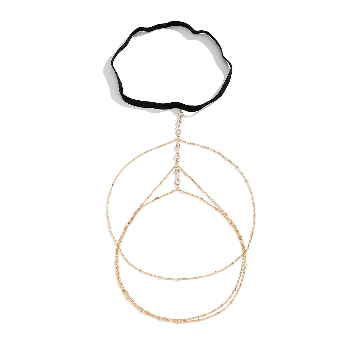 Sttiafay Rhinestone Thigh Body Chain for Women Girls Sparkly Crystal Multilayer Tassel Leg Chain Boho Beach Stretch Body Chain Harness Rave Thigh Accessories for Nightclub Party