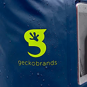 geckobrands Hydroner 20L Waterproof Dry Bag Backpack, Navy/Neon Green - Lightweight Travel Bag with Clear Phone Pouch