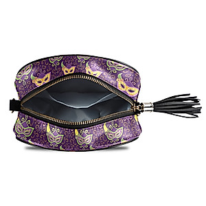 Hoijay Mardi Gras Masks Small Crossbody Shoulder Bag for Women,Cellphone Bags Card Holder Wallet Purse and Handbags