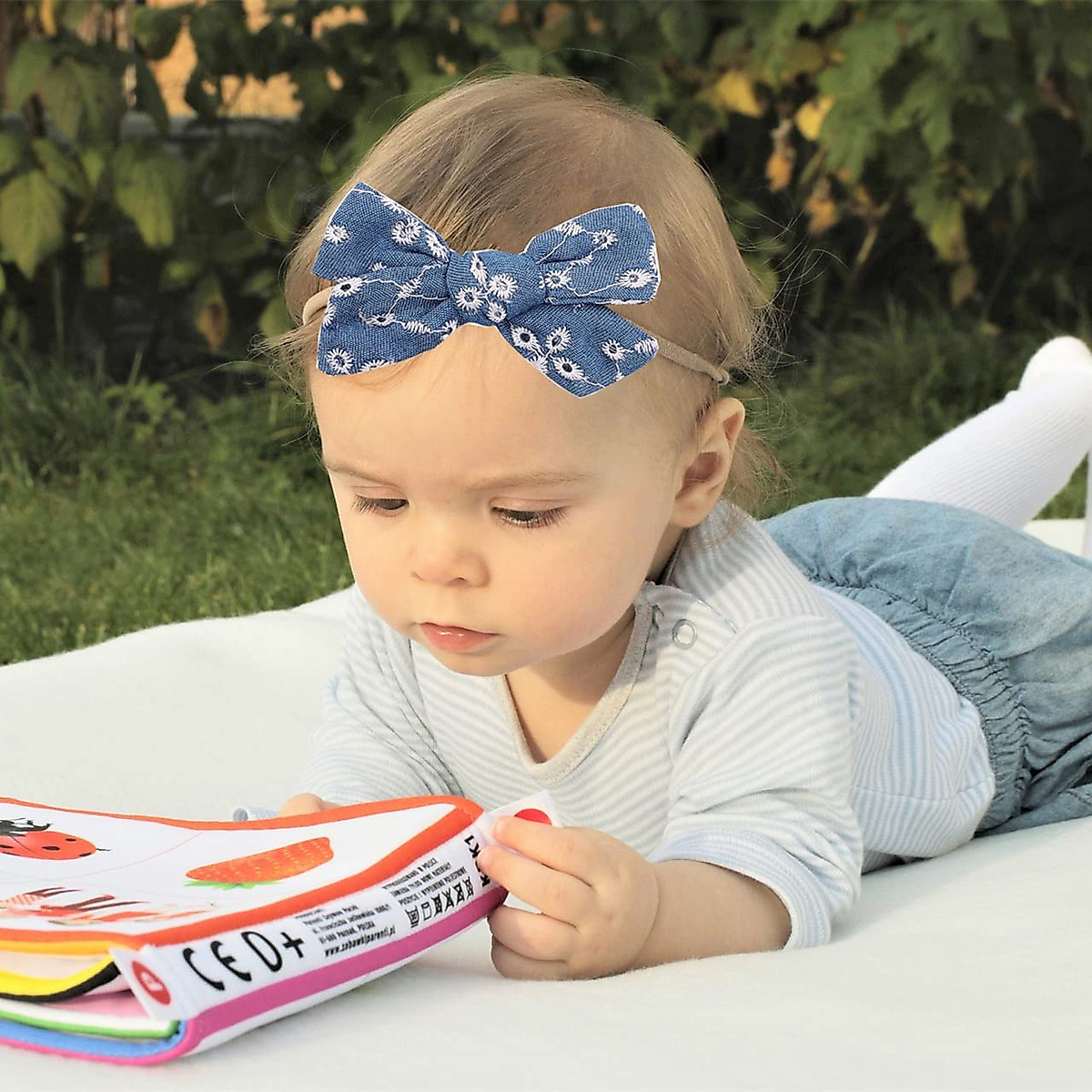 Hjiaruiky Baby Girl Headbands and Bows Nylon Elastic Bow Headbands for Baby Girls Newborn Handmade Hairbands Hair Accessories for Infant Toddler