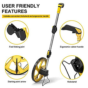 Zozen Metric Measuring Wheel in Meters, Foldable Meters Measure Wheel[Up to 9,999m], Meter Measurement Wheel with Backpack