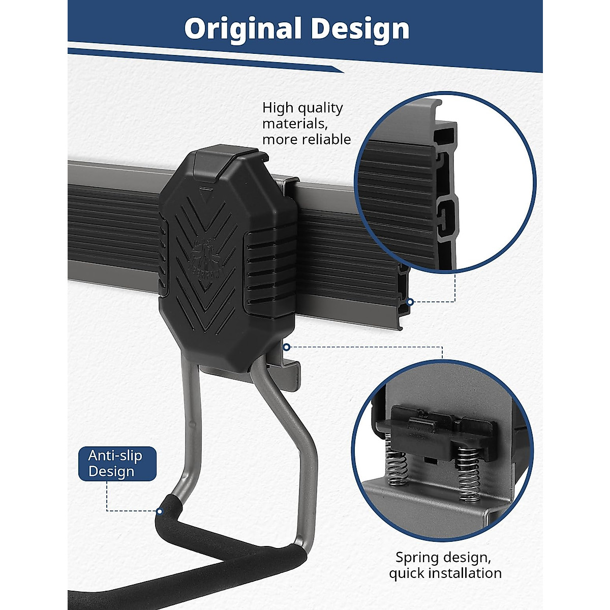 DEERFAMY 4 Pack Garage Storage Organization, Heavy Duty Wall Mount Garage Tool Organizer Support 66lbs, For Organizer Garden Yard Tool, Bikes