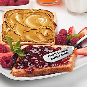 Odoor Fan Funny Dad's Peanut Butter Knife, Personalized Engraved Peanut Butter Spreader Cheese Knives, Novelty Anniversary Christmas Gifts for Sandwich Bread Toast Butter Lover