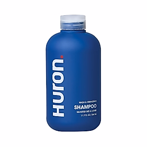 Huron Men's Shampoo | Cleansing & Hydrating Formula | Citrus, Fresh Juniper & Aromatic Greens Scent | Strengthens Hair | Sulfate-Free, Paraben-Free | Argan Oil, Aloe, Peppermint | 11.7 Fl Oz