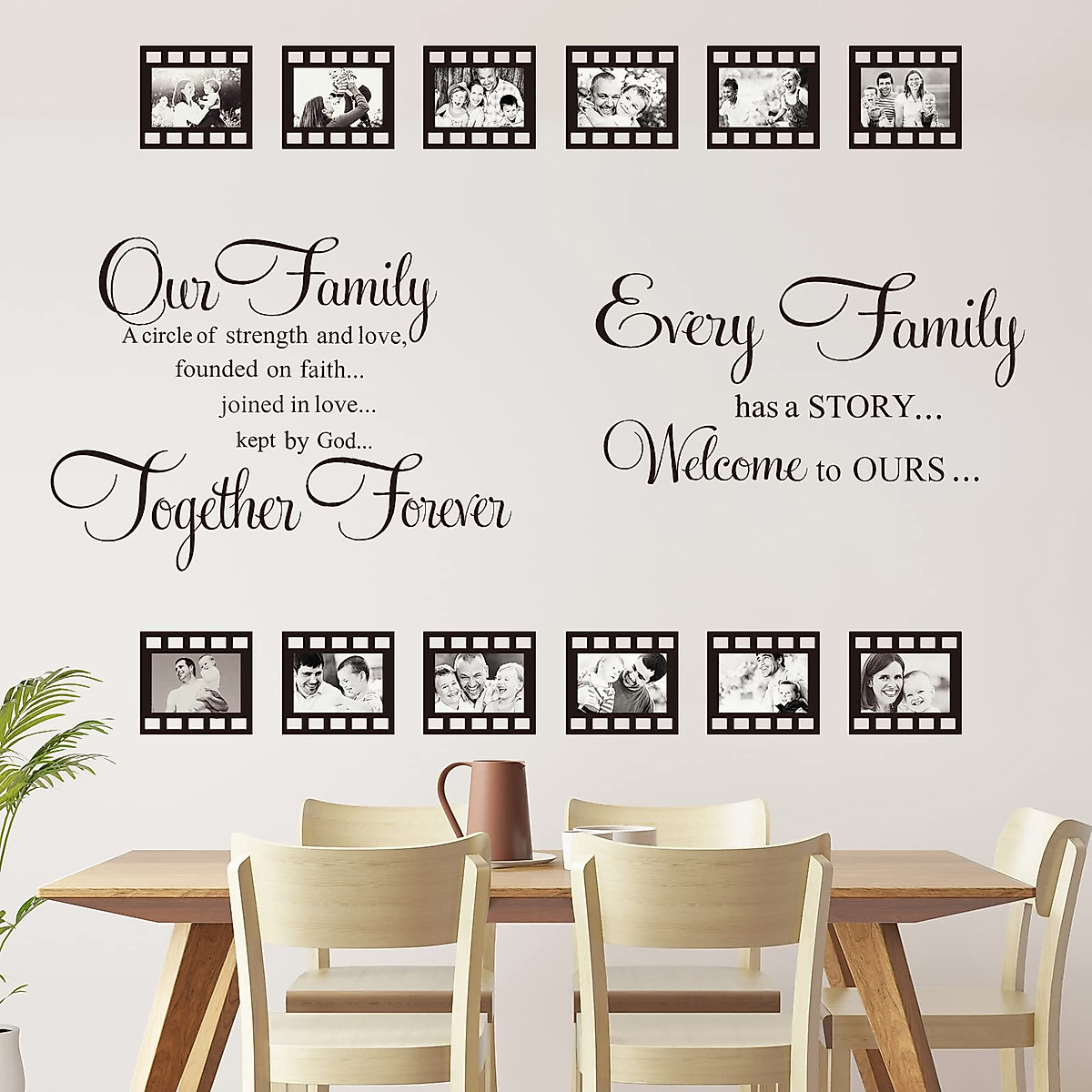 Family Wall Stickers Contains 12 Pieces of Picture Frames, Every Family Has a Story Family Wall Stickers Our Family is a Circle Wall Stickers for Living Room Wall Stickers Decor