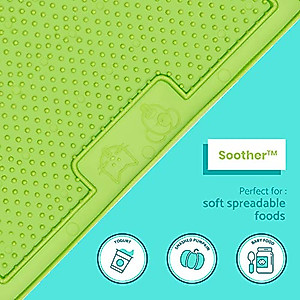 LickiMat 8"X8" 1 Piece Classic Soother Slow Feeder for Dogs Lick Mat Boredom Anxiety Reducer Perfect for Food Treats Yogurt Peanut Butter Fun Alternative to a Slow Feed Dog Bowl (Turquoise)