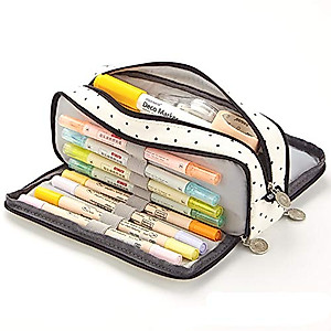 Large Capacity Pencil Case Canvas Pencil Case Pen Case Supplies Pencil Bag School Box Pencil Pouch Stationery for School (Color G)