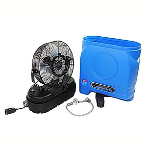 Ventamatic CDMP 1420BLU 14" Premium Misting Fan, 20 Gal Cooler, Blue/Black