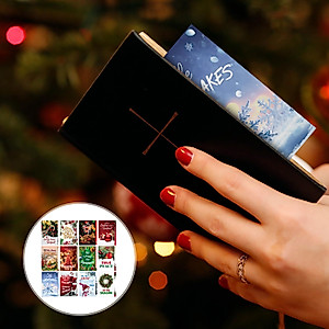 Motiskyy 240 Pcs Gospel Tract Card 12 Styles Plan of Salvation Card Pocket Holy Postcard Christian Inspirational Bible Verse Bookmark for Christian Gift Women Men Ministering Tool(Christmas)