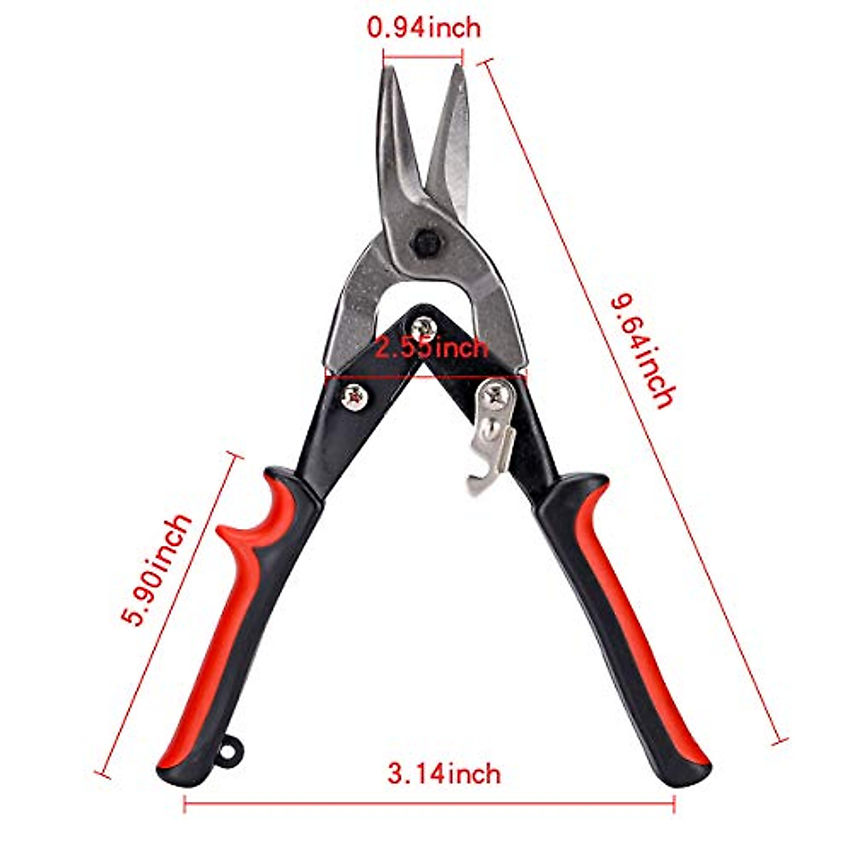 Aviation Snip - Straight Cut Tin Snips Cutting Metal Shears with Forged Tooth-Ripple Blade Cutting Steel Tool for Steel Aluminum Leather Copper