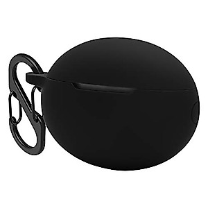Geiomoo Silicone Carrying Case Compatible with FreeBuds 4i, Portable Scratch Shock Resistant Cover with Carabiner (Black)