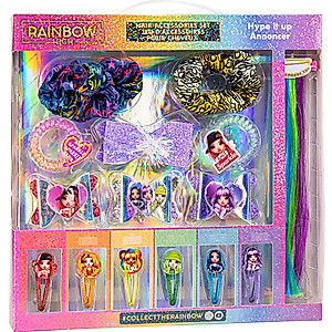 Rainbow High - Townley Girl Hair Accessories Set |Gift for Kids Teens Girls| Ages 3+ (15 Pcs) Including Hair Bow, Hair Extension, Scrunchies, Hair Clips and More, for Parties, Sleepovers and Makeovers