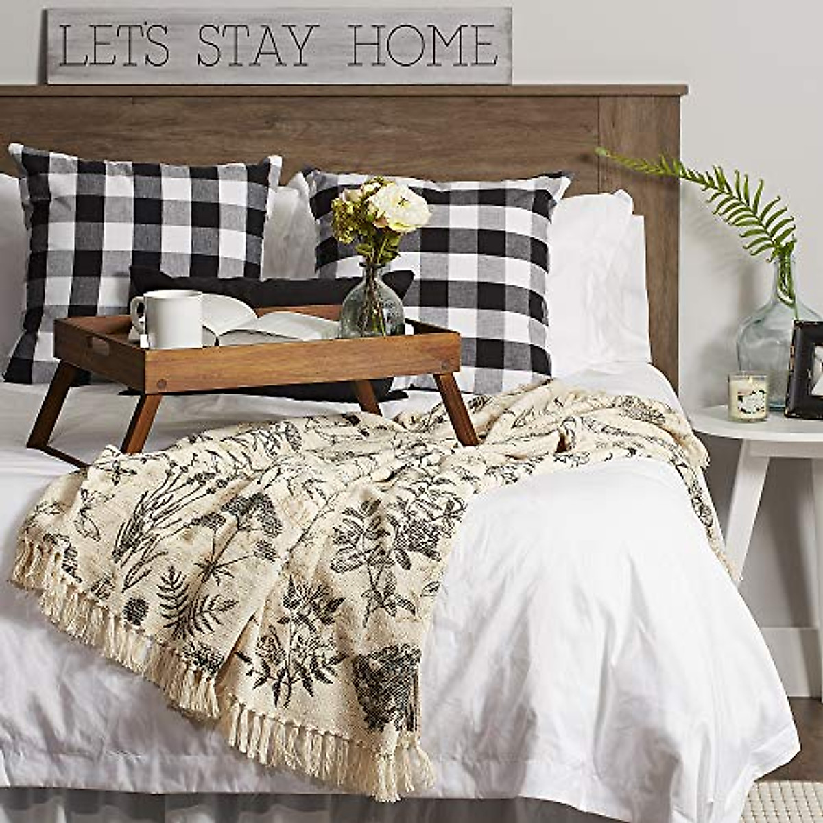 DII French Country Printed Woven Throw, 50x60, Botanical