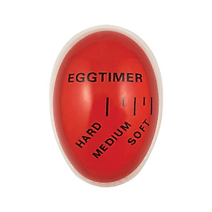 HIC Harold Import Co. HIC Perfect Timer, Heat-Sensitive Color Indicator for Easy Soft, Medium and Hard-Boiled Eggs, 2.25 x 1.25-inches, Red