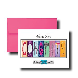 Customized Cosmetology School Congrats Class of 2023, 2024, Hair Dresser Stylist, Graduation Cards,5"x7" Flat or Folded Card Choice envelope color,Custom Grad, Letter Art, Scroll, School, College