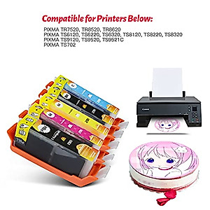 E-Kongton Ink Cartridges 280 281 for C A K E Printer, PGI-280 CLI-281 Ink Cartridge for C A K E Maker, Work with PIXMA TR7520 TS6120 TS6220 TS6320 TS8120 TS8220 TS9120 TS702 Printer, 5 Pack.