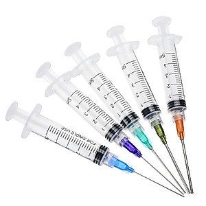 5Pcs 5ml Syringe syringe 5ml syringe 5 ml syringe blunt tip syringe vape pen cartridge luer lock cap Crimp Sealed Blunt End Tips For Makeup DIY Glue Oil Ink by Gerenic