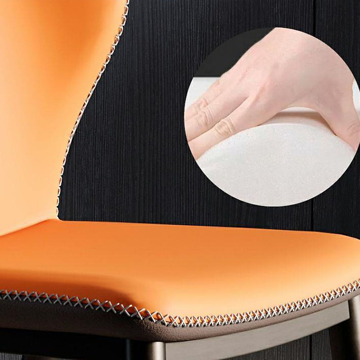 ZARBAILRE Kitchen Dining Room Chairs, Dining Chairs Side PU Cushion Chairs, Kitchen Chairs Restaurant Chairs for Kitchen Dining Room Side Chair (B Set of 1)