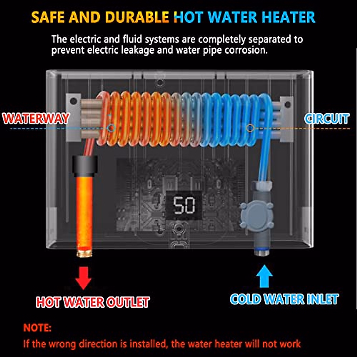 DAORDAER Mini Electric Tankless Water Heater 3000W 110V Constant Temperature Instant Hot Water Heater with Remote Control Digital Display On Demand Hot Water Heater