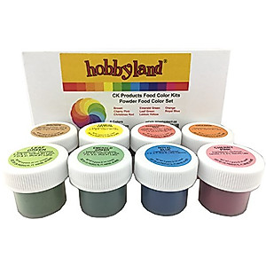 Hobbyland CK Products Powder Food Color Kit, 8 Colors, 4 Gram Jars, Professional Powder Food Color Set