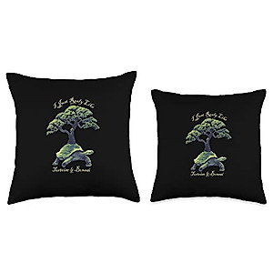 Tortoise and Bonsai. Tortoise carrying Bonsai on carapace Throw Pillow