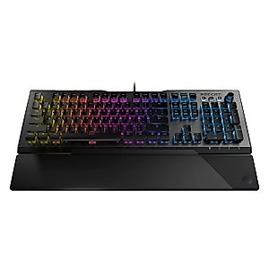 ROCCAT Vulcan 120 AIMO Mechanical PC Gaming Keyboard Tactile Titan Switch, Full Size with Per Key AIMO RGB Lighting, Anodized Aluminum Top Plate and Detachable Palm/Wrist Rest, Gunmetal Gray/Black