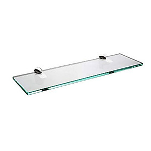 XVL 15.5-Inch Bathroom Glass Shelf, Brushed Nickel GS3004A-L
