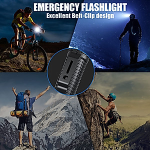 Zavuxo Rechargeable LED Flashlights high lumens,100000 Lumens Super Bright Tactical Flashlights,Waterproof Handheld Flashlight with 5 Mode,Built-in Battery,Zoomable for Emergencies Camping
