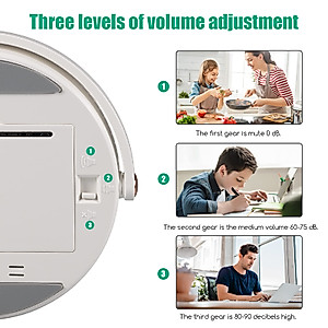 Digital Kitchen Timer for Cooking, Timer Large Display Magnetic, Countdown Timer with 3-Level Volume Adjustable Easy for Cooking and Led Timers for Seniors and Kids to Use (White)
