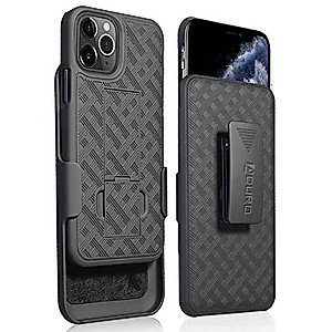 Aduro Combo Case & Holster for iPhone 11 Pro Max, Slim Shell & Swivel Belt Clip Holster, with Built-in Kickstand for Apple iPhone