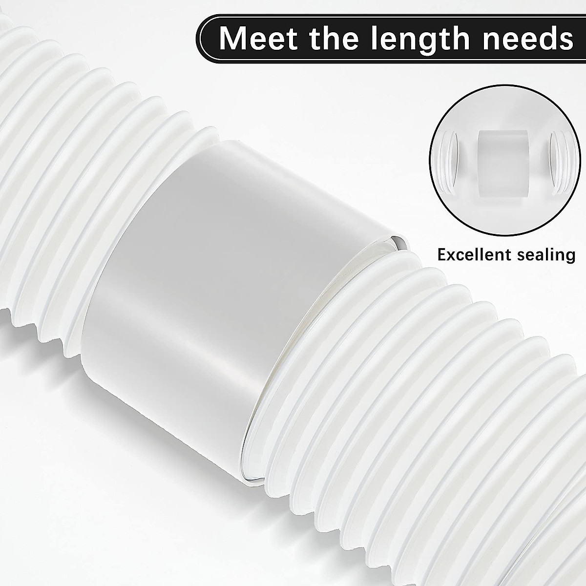 5 Inch Portable Air Conditioner Exhaust Hose Coupler Connector Exhaust Tube Connector Conditioner Round Air Exhaust Tube for Portable Air Conditioner