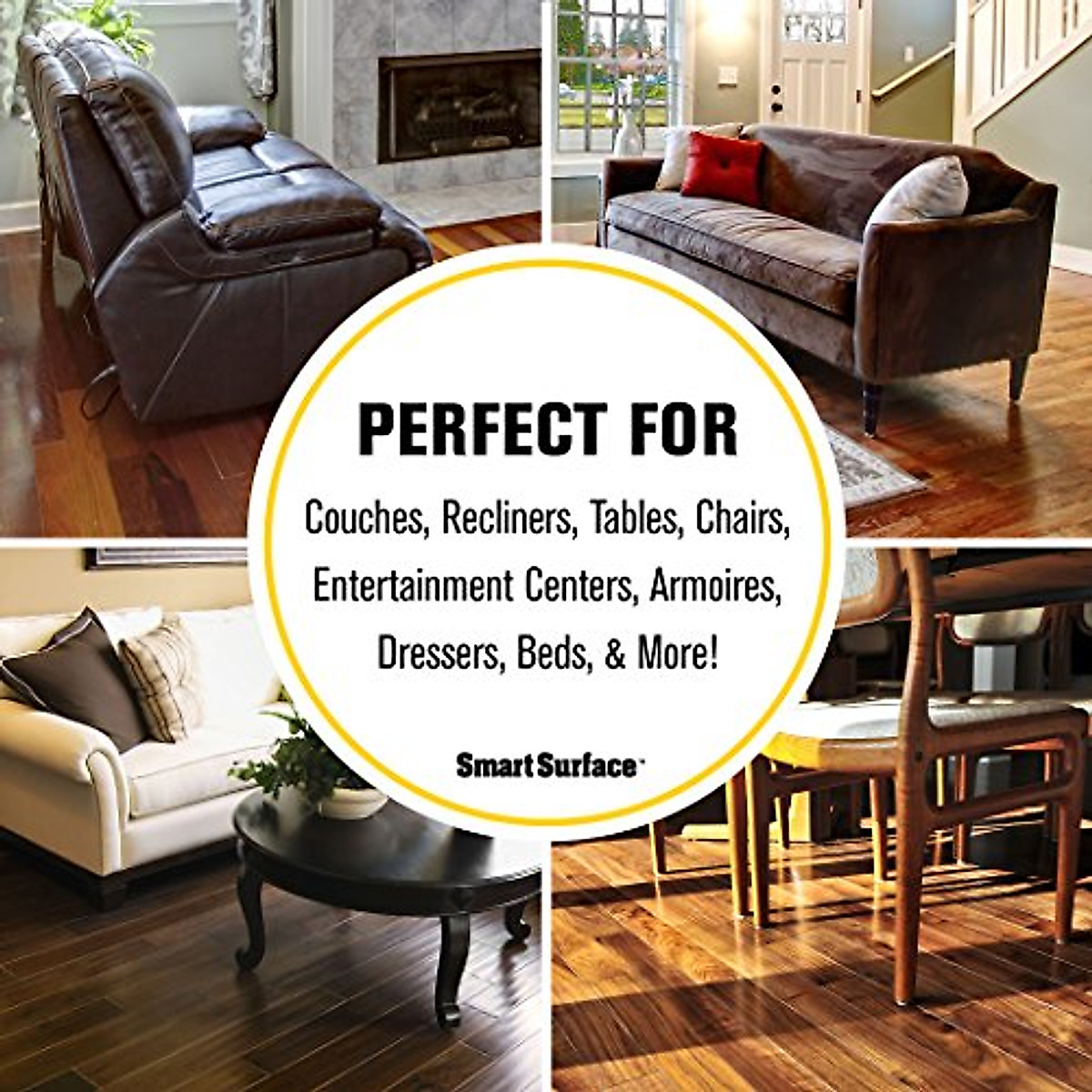 Smart Surface 8725 Heavy Duty Self Adhesive Furniture Felt Pads 1-Inch Round Oatmeal 96-Piece Value Pack in Resealable Bag