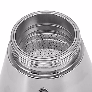 Stovetop Espresso Maker, Stainless Steel Single Spout Moka Pot, Italian Style DIY Large Capacity Light Weight Portable Coffee Maker, for Outdoor Camping