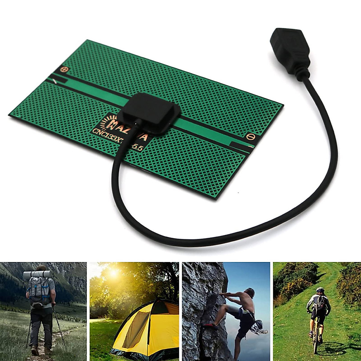 1.65W Solar Charger, 5.5V 300mA USB Portable Solar Panel, Waterproof Solar Phone Charger for Outdoor Survival Camping, Solar Bank for Smart Phone, 1pcs/3pcs