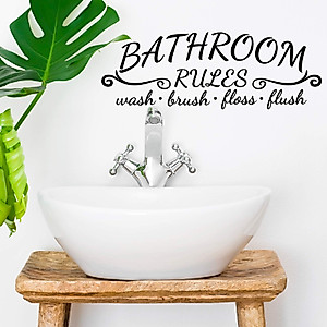 2 Pieces Bathroom Wall Decals Sticker Soak Relax Enjoy Bathroom Rules Wall Sticker Vinyl Quote Wall Art Decor for Home Bathroom (Black,Simple Style)