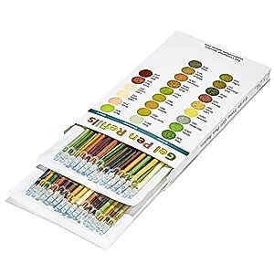 OfficeGoods Gel Pen Refills - 24 Individual Colors - Fits Most Gel Pens - Fast Drying Ink - Perfect for Artists, Adult & Kids Coloring Books, Mandalas, Nature - 2 Pack - Earth Tones