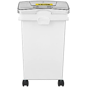VEVOR Ingredient Bin, 6.6 Gallons Capacity Ingredient Storage Bin, 3 Pcs/Set, PP Material Flour Bins On Wheels, White Shelf Ingredient Bin with Scoop and Sliding Lid, Commercial Storage Bins