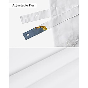 Marble Blue Haze Tie Up Valance Curtain for Kitchen Living Room Bedroom Bathroom Cafe, Rod Pocket Small Short Window Drape Panel Adjustable Drapary Print, Modern Abstract Gold White Gray 54"x18"