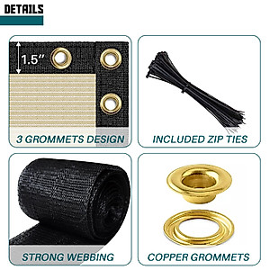 TANG 6' x 12' Beige Tan Fence Privacy Screen Fence Privacy Screen Windscreen Fence Netting Cover Privacy Blockage Excellent Airflow for Backyard Garden School with Zipties