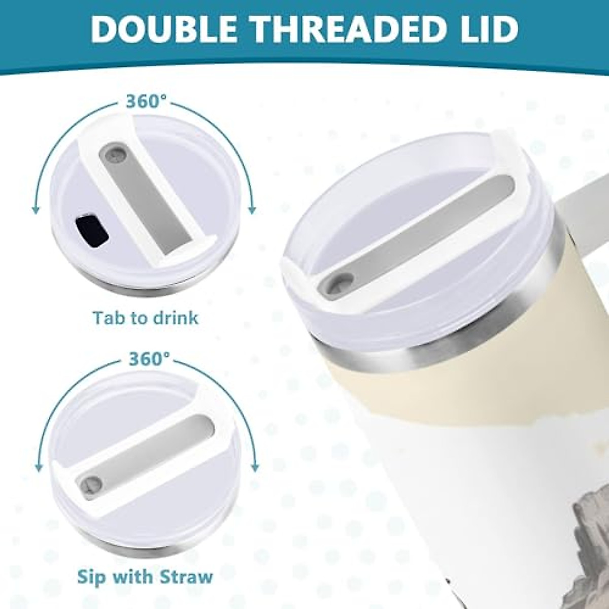 Jihqo Western Cowboys 40 oz Stainless Steel Vacuum Insulated Tumbler with Handle and Straw Lid, Leakproof Water Bottle Double Wall Travel Mug Coffee Cup, Cupholder Friendly