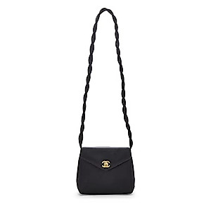 CHANEL, Pre-Loved Black Satin Envelope Flap Mini, Black
