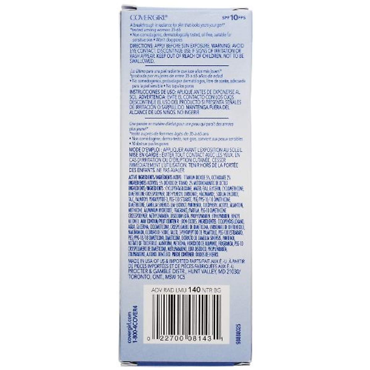 COVERGIRL Advanced Radiance Liquid Makeup, Natural Beige 140, 1.0-Ounce