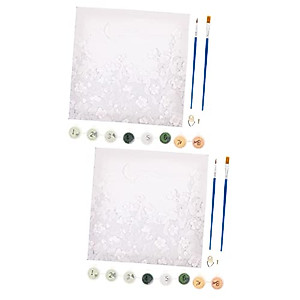 Whelping Kit 2 Sets Coloring Landscape Oil Painting Kit House Decorations for Home Pictures Wall Decor Ornament Painting Kits for DIY Number Oil Painting ' Paint by Number Kits