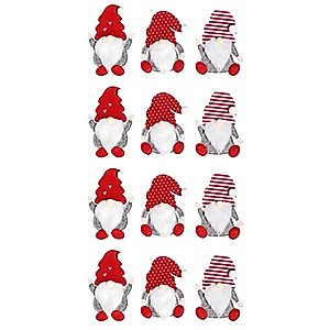Kichvoe Christmas Cutlery Bags 12pcs Gnome Tableware Pouch Xmas Flatware Holder Cover Holiday Table Chopsticks Spoon Fork Pouches for Christmas Table Decoration