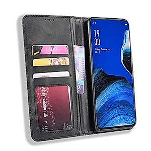 Phone Cover Case For Oppo Reno2 F/ Reno2 Z Magnetic Buckle Retro Crazy Horse Texture Horizontal Flip Leather Case with Holder & Card Slots & Photo Frame(Black) Protective Shell ( Color : Black )