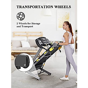 Treadmill with Incline for Home Use 17'' Wide Folding Treadmill Electric Treadmill Workout Running Machine with 3-Level Manual Incline Adjustment & 15 Pre-Set Training Programs Large LCD Display