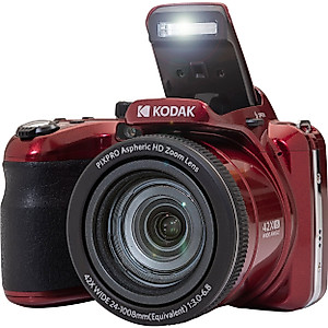 Kodak PIXPRO AZ425 Digital Camera + 32GB Memory Card + Camera Case (Black) + Battery + Charger + USB Card Reader + Table Tripod + Accessories (Red)