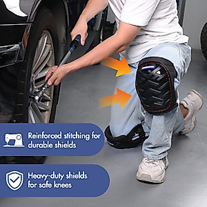 WORKPRO Knee Pads for Construction - Safety Kneepads with Ergonomic Gel Cushion and Foam Padding, Adjustable Buckle Straps and Durable Buttons, Ideal for Work Flooring Gardening